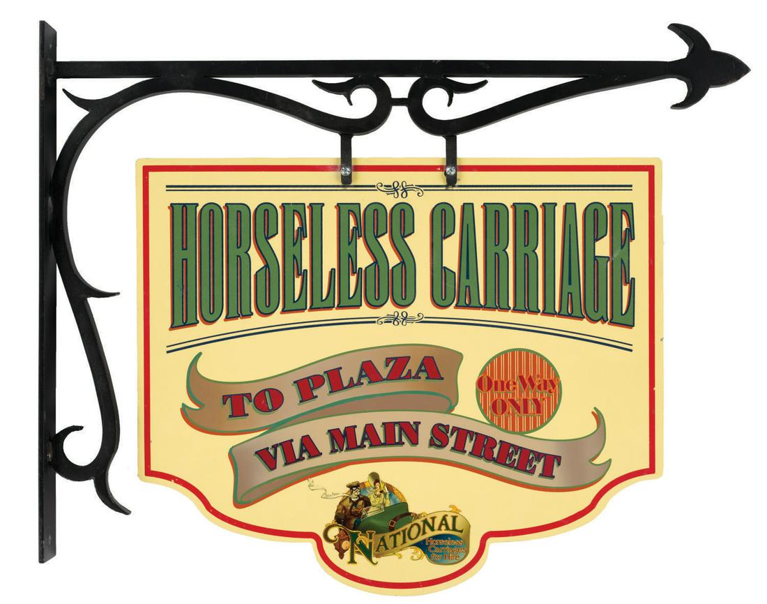 A Disneyland Horseless Carriage Boarding Point Sign. Auction