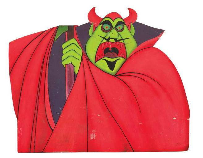 Mr. Toad's Wild Ride Metal Devil Prop Sign.