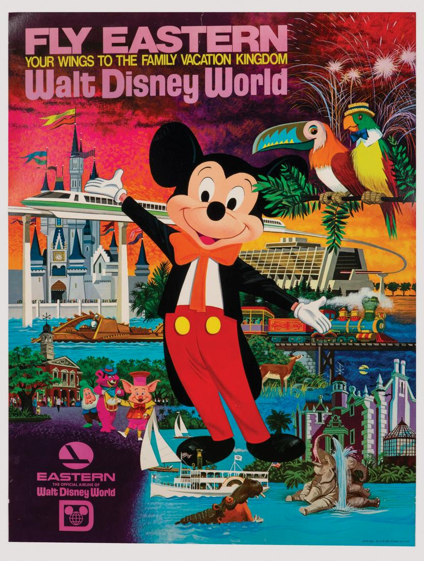 An Eastern Airlines Walt Disney World Poster. Auction