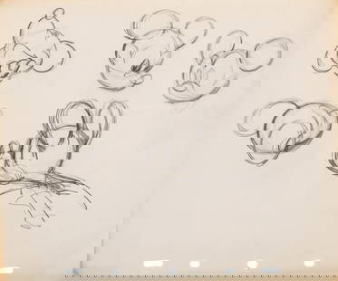 An Original Production Drawing From "two Gun Mickey." Auction