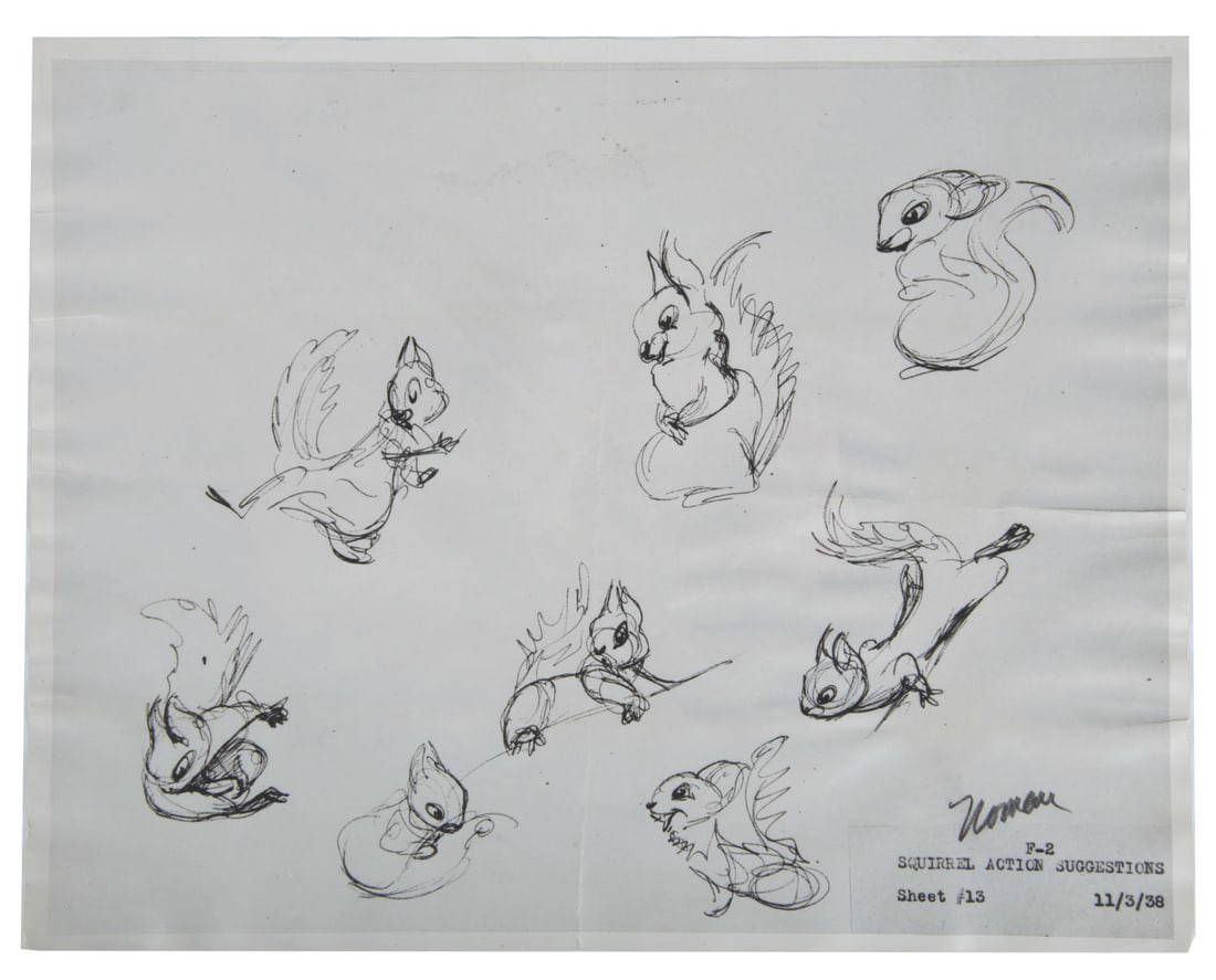 An Original Studio Photostat Model Sheet From Bambi. Auction