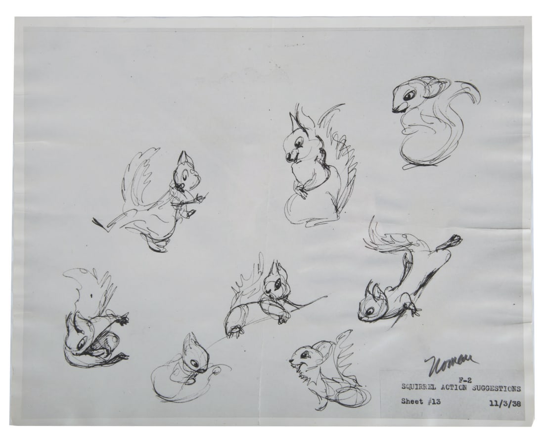 An Original Studio Photostat Model Sheet From Bambi. Auction