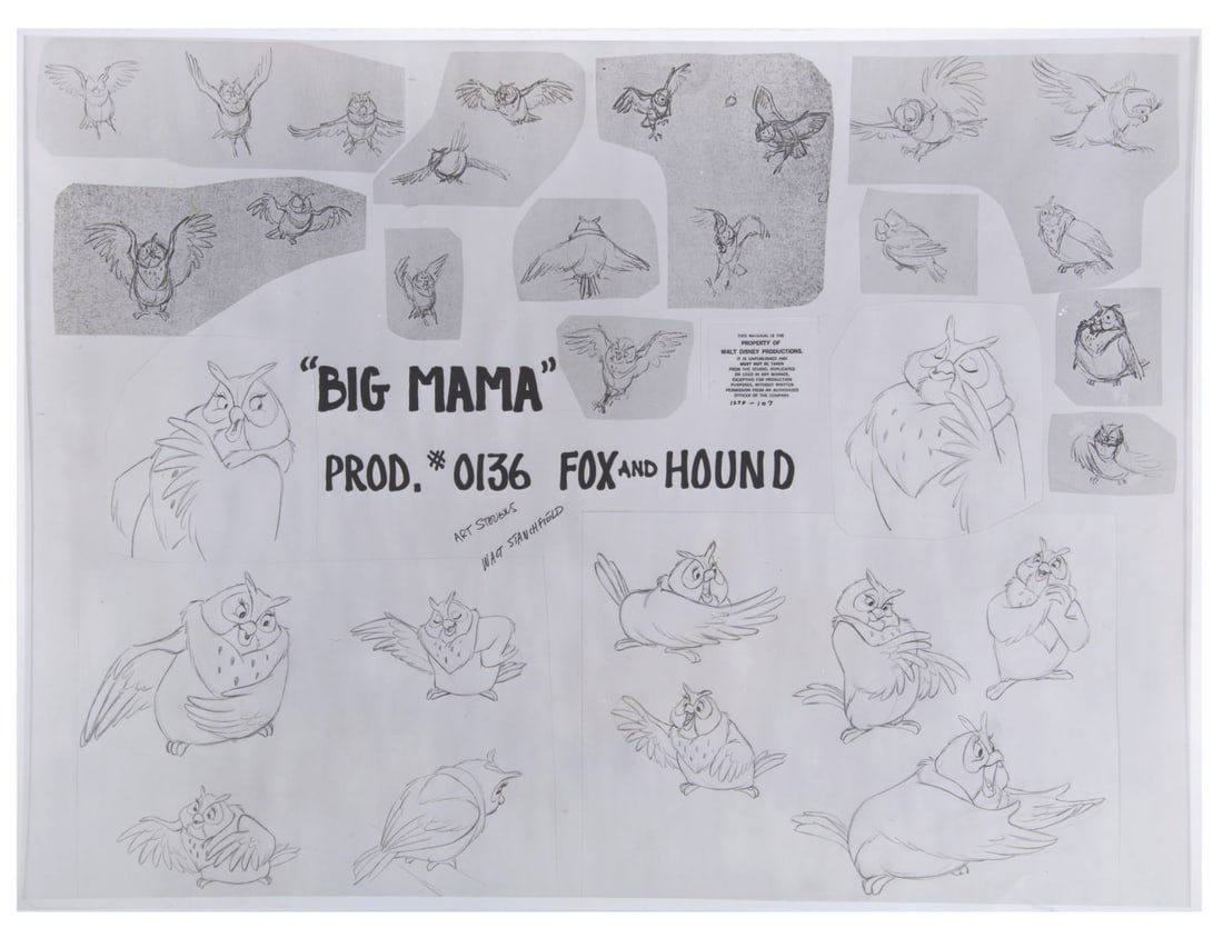 An Original Model Sheet From The Fox And The Hound.