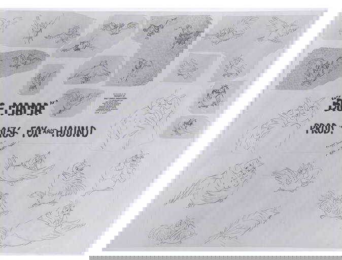 An Original Model Sheet From The Fox And The Hound.