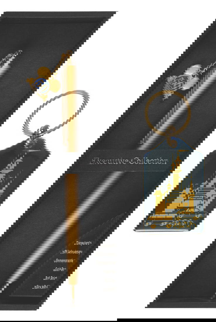 A Disneyland 50th Anniversary Pen & Keyring Fob. Auction