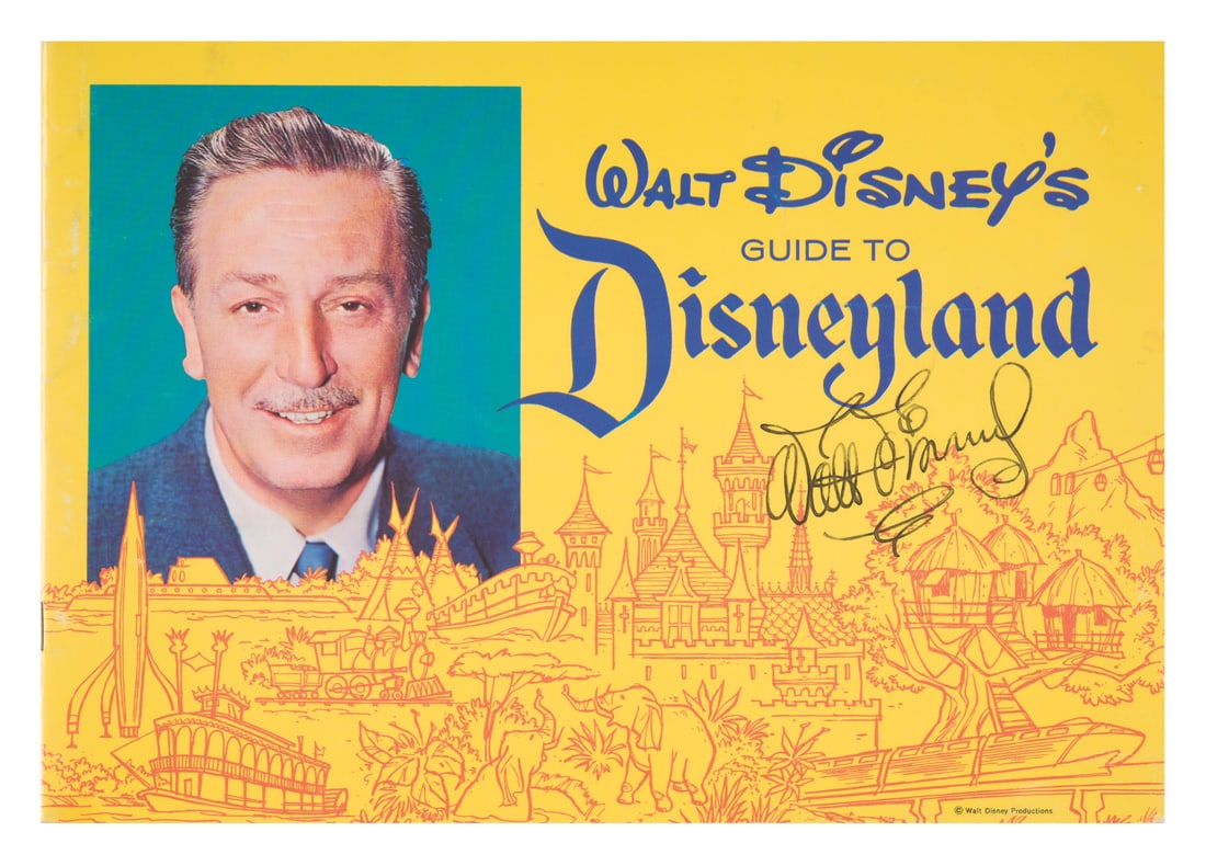 A Walt Disney Signed Guide To Disneyland. Auction