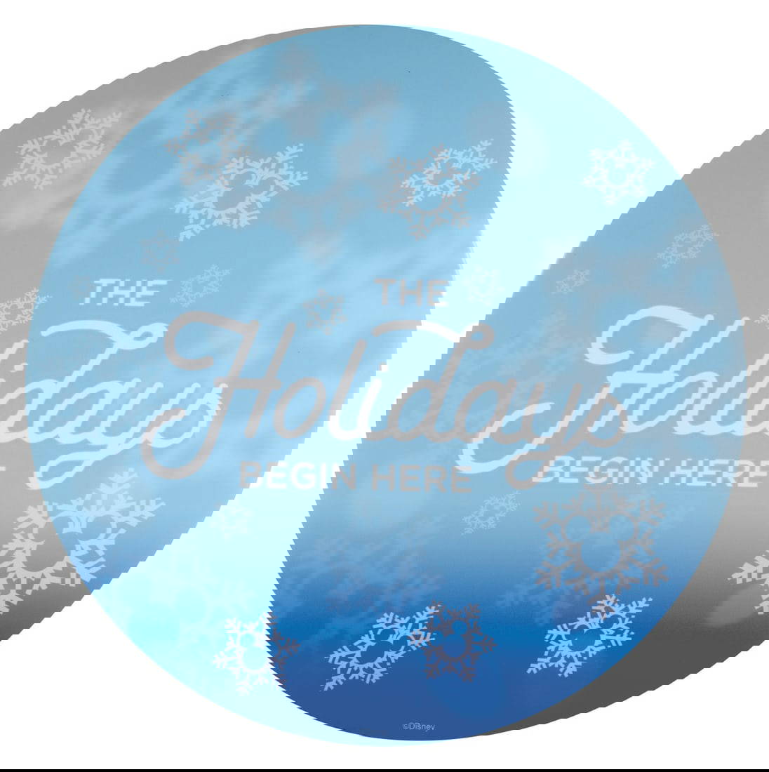 A "holidays Begin Here" Disney Parks Sign. Auction