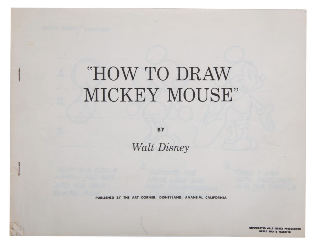 A How To Draw Mickey Mouse Book. Auction
