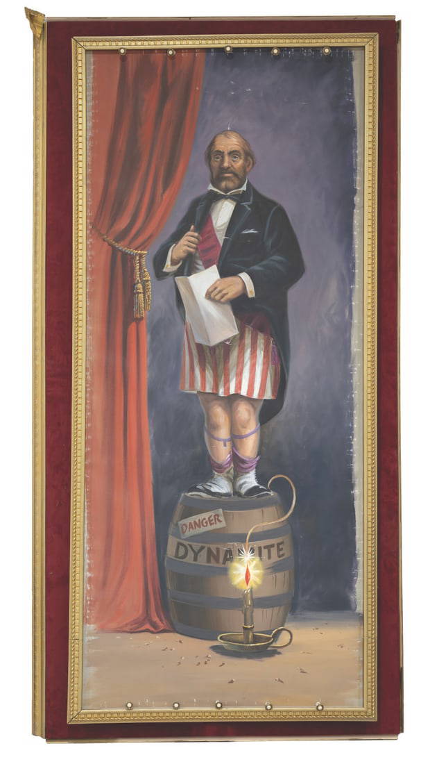 An Original "haunted Mansion" Stretching Portrait. Auction