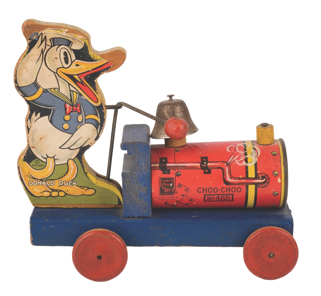 A Fisher-price Donald Duck Choo-choo Toy. Auction