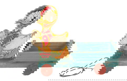 A Fisher-price Donald Duck Choo-choo Toy. Auction