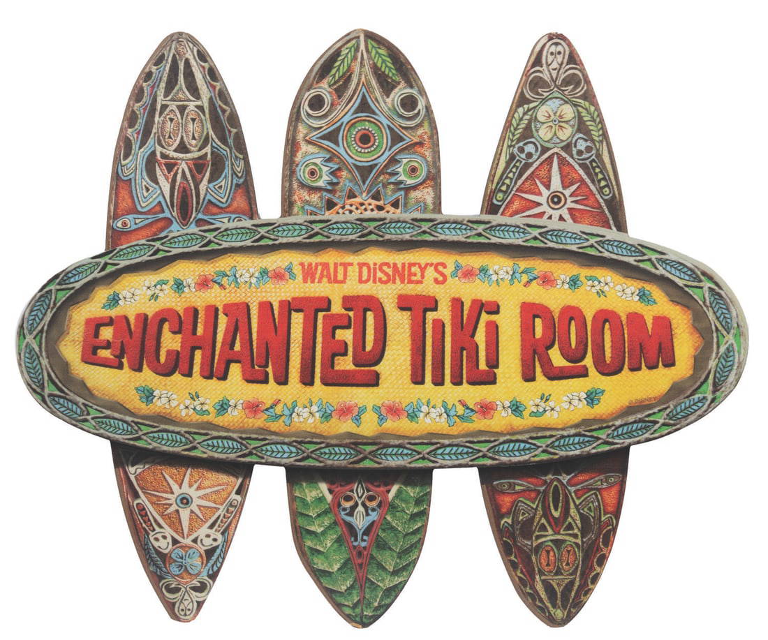 An Enchanted Tiki Room Sign Replica. Auction