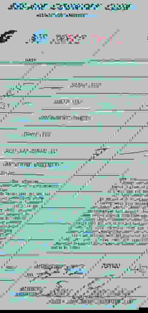 A Sean Connery Signed Golfing Receipt. Auction