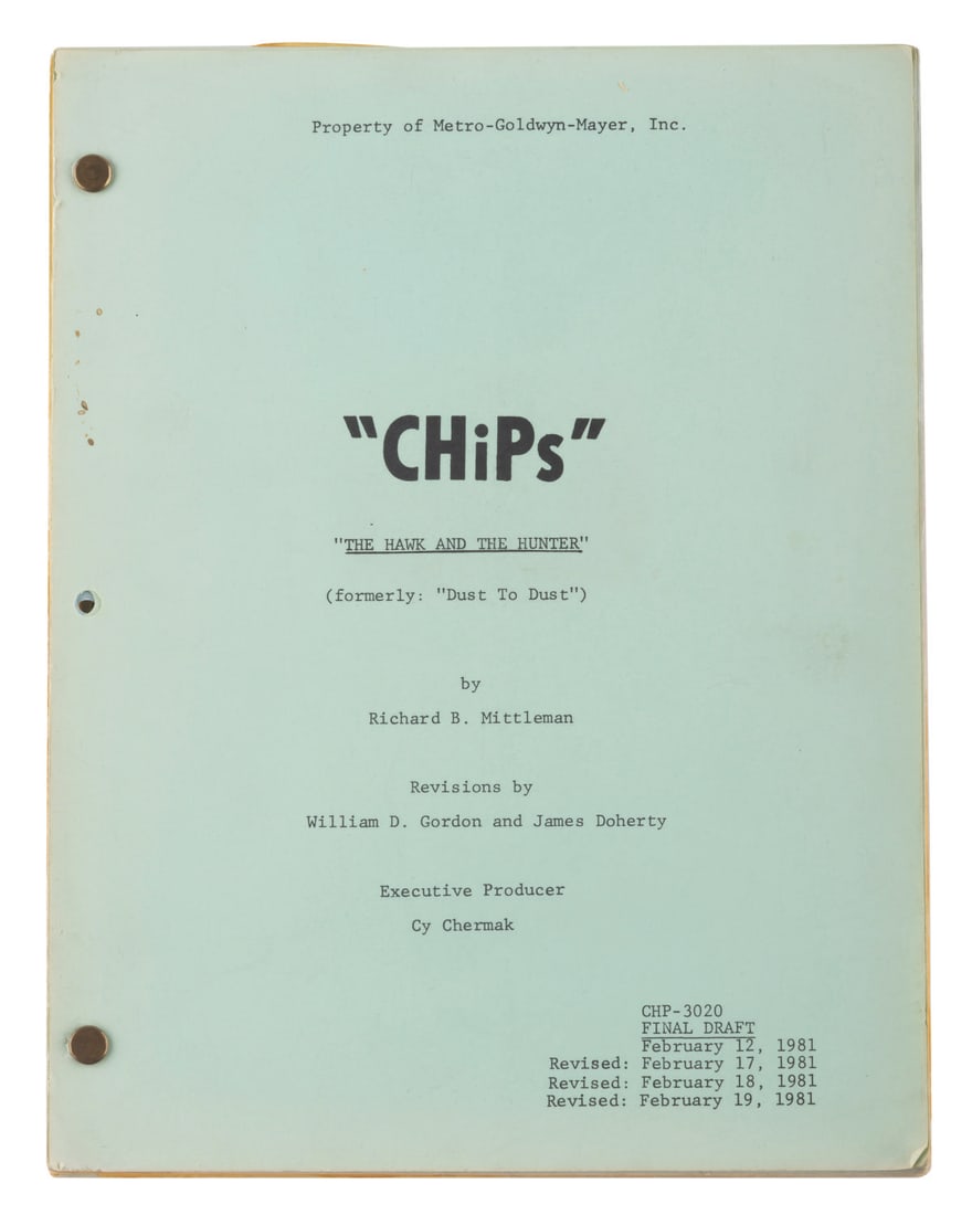 A "chips" Shooting Script. Auction