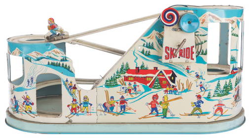 A Chein Ski Ride Wind Up Tin Toy.
