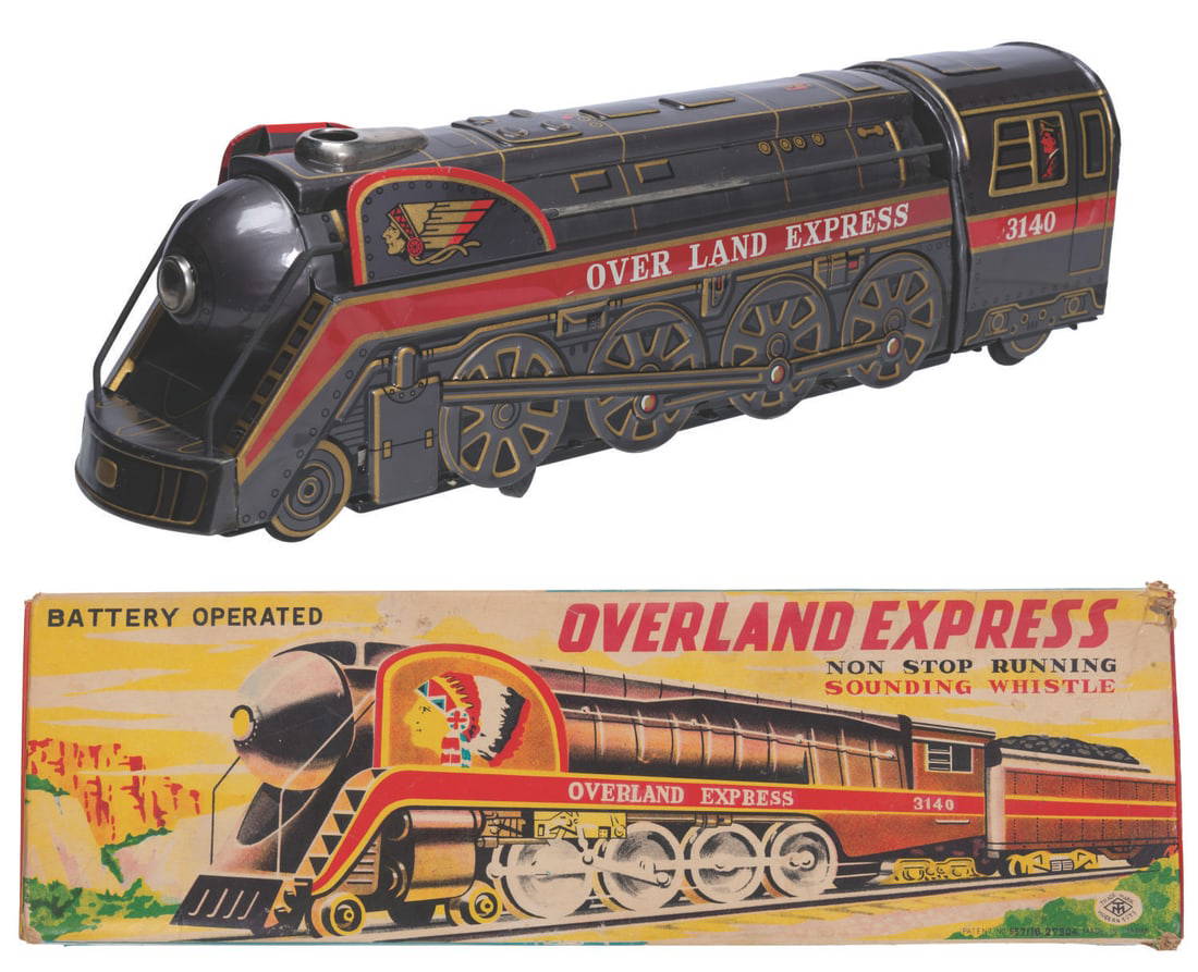 An Masudaya Overland Express Tin Litho Train Toy. Auction