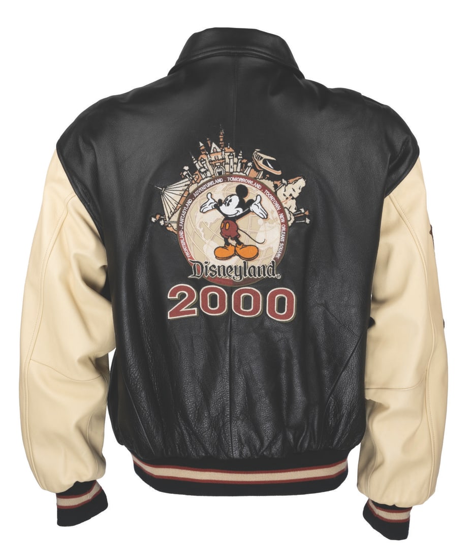 A Disneyland 2000 Leather Jacket With Patches. Auction