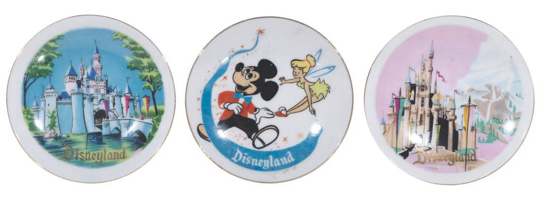 A Collection Of Decorative Disneyland Mini Plates. Auction