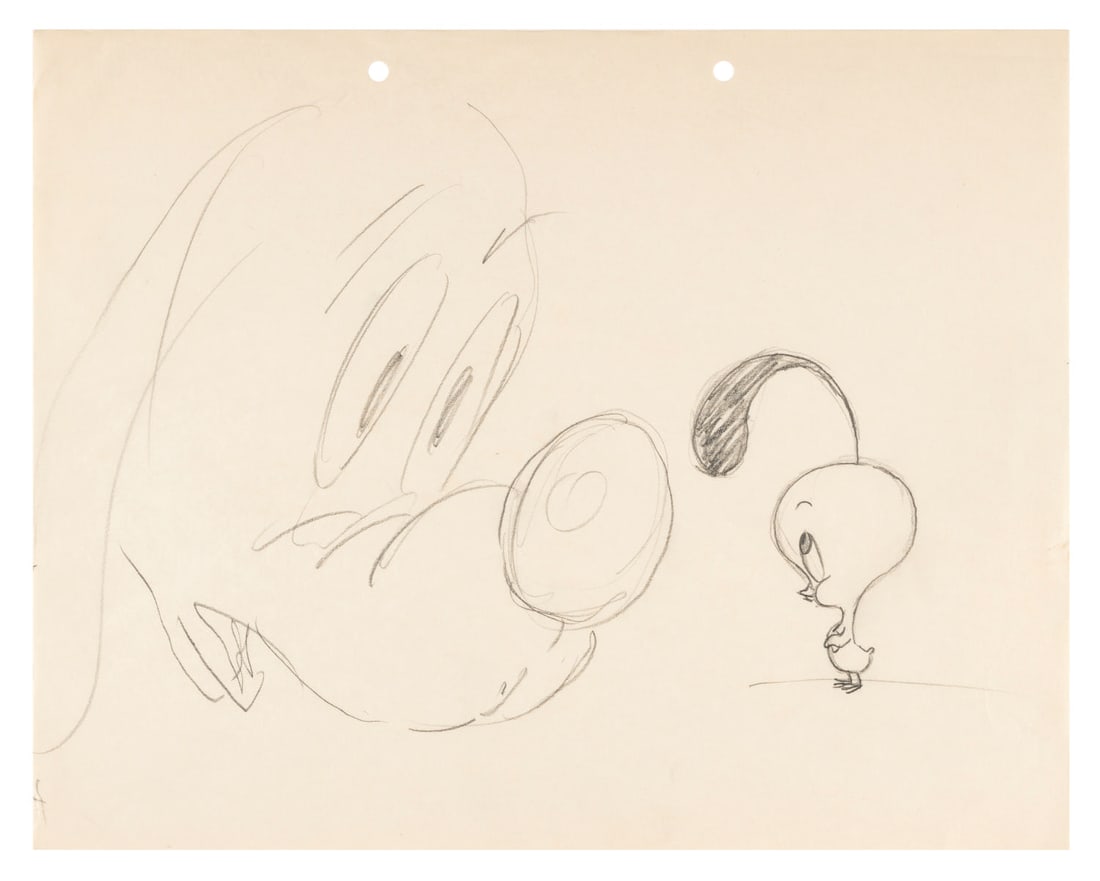 A Character Development Drawing For “quentin Quail. Auction