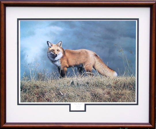 Charles Frace, Signed Lithograph, Red Fox, Framed