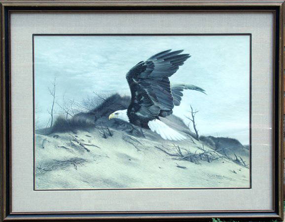 Charles Frace Framed Lithograph, American Eagle