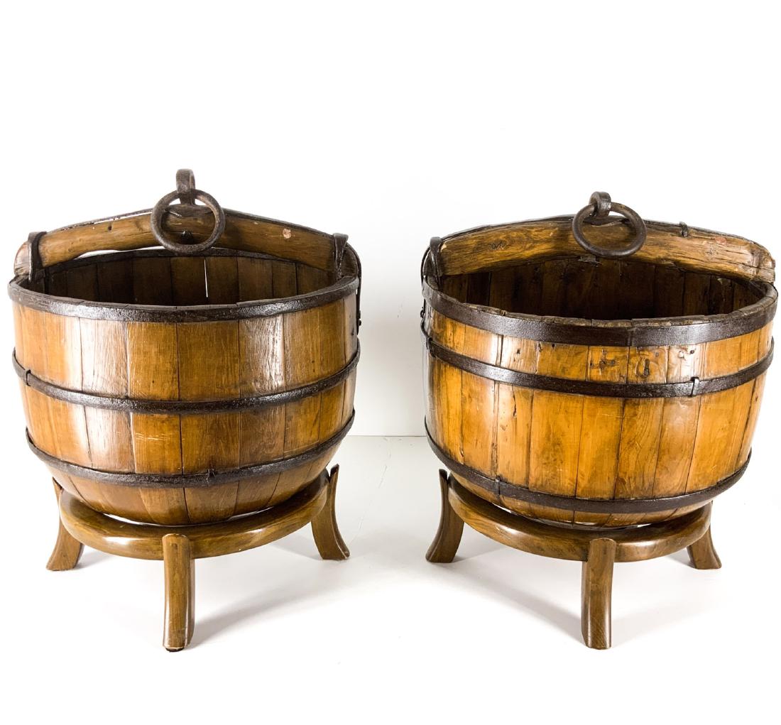 Pair Of Antique Chinese Well Buckets