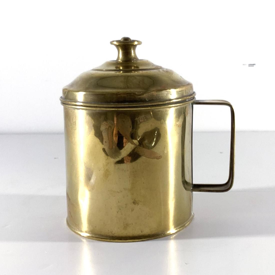 Antique Brass Handled Container 19th C English