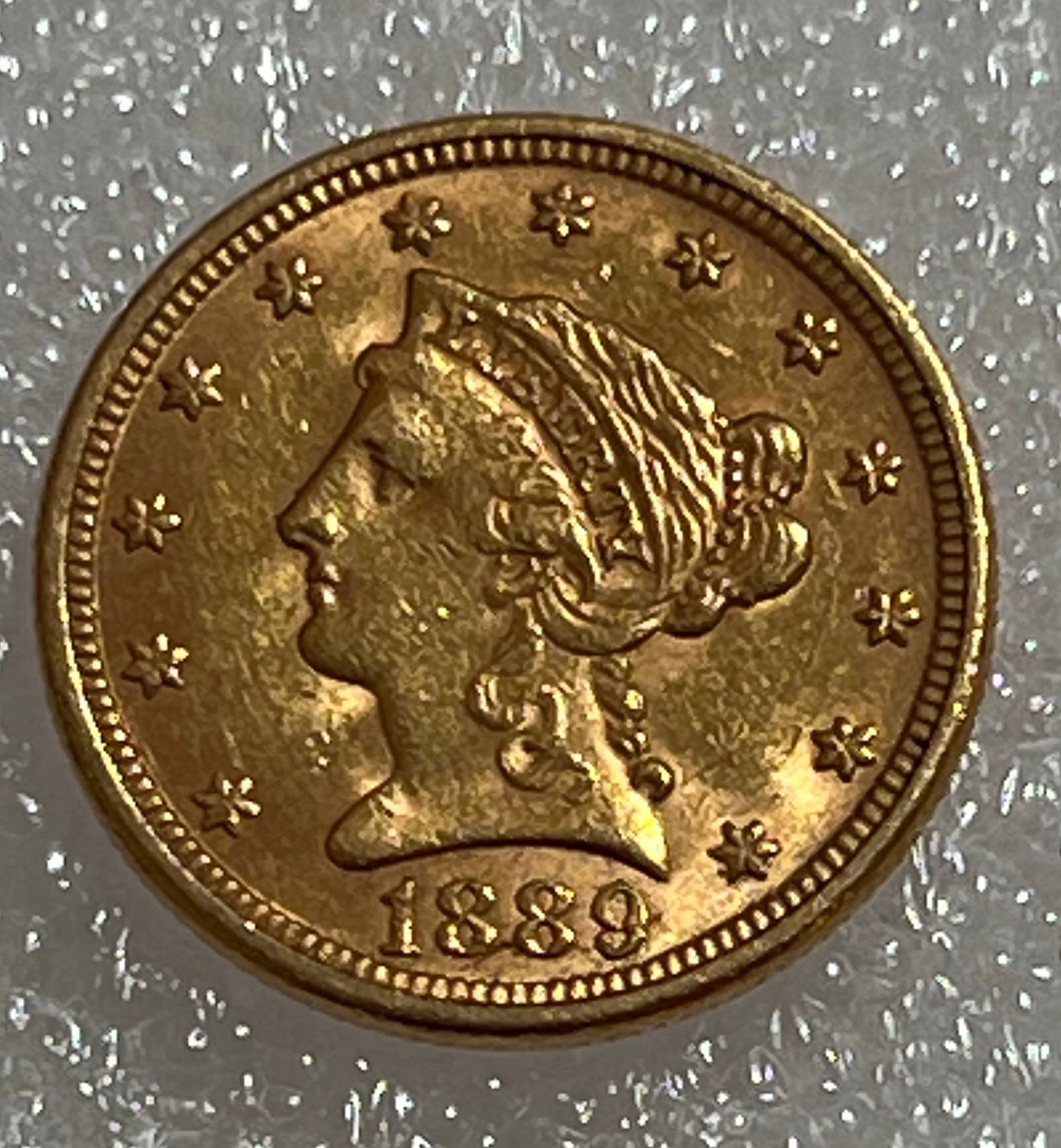 1889 Gold Quarter Eagle $2.5 Liberty Head Au Auction