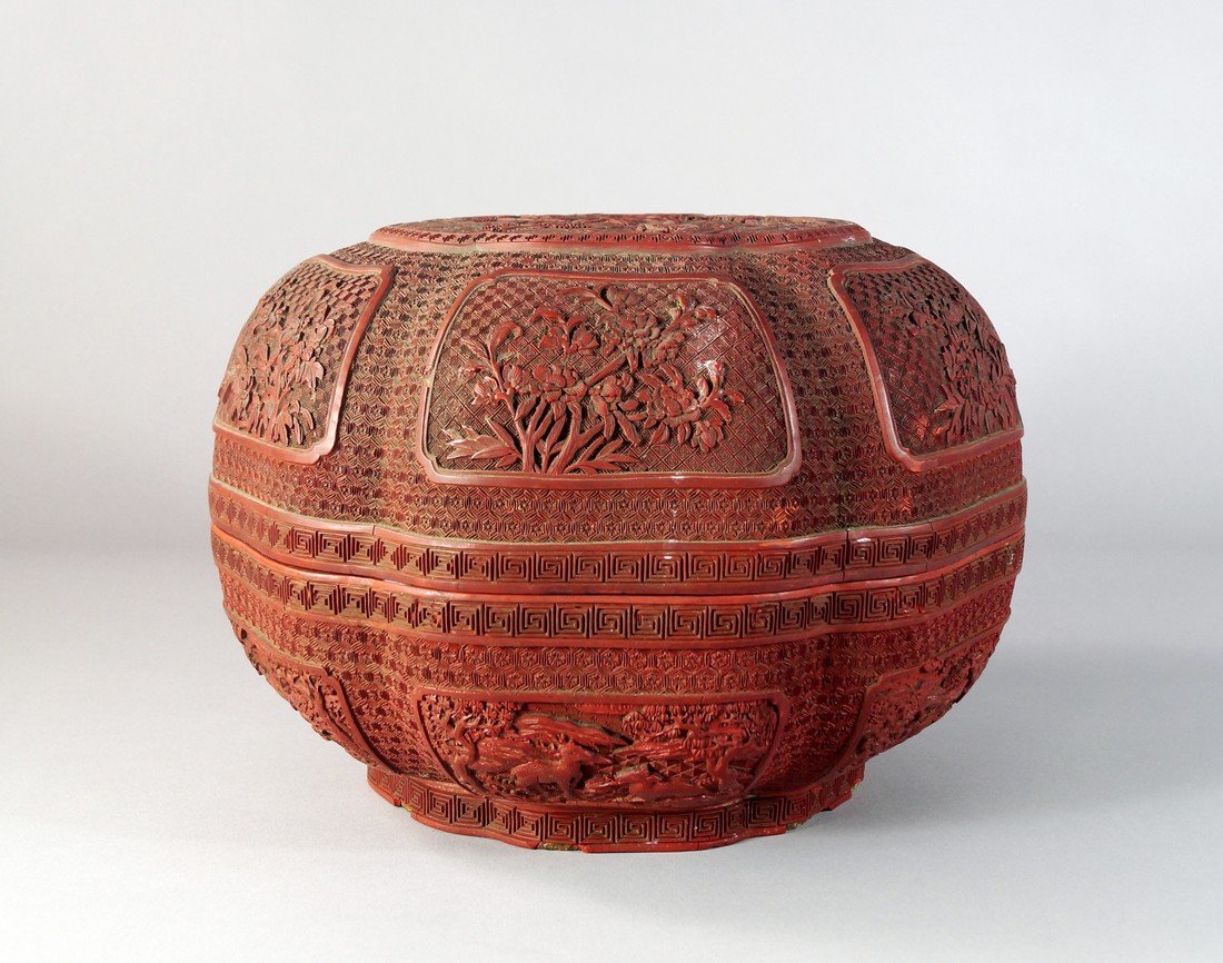 A rare and Impressive Chinese red cinnabar lacquer