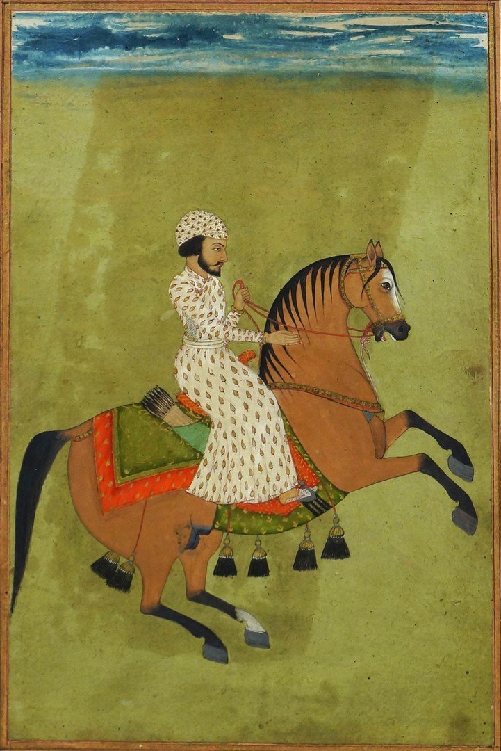 An Indian miniature painting of a horseman, 18th/19th