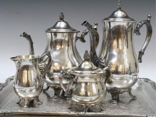 American 5 Pc. Silver William Rogers Tea Set : Lot 225