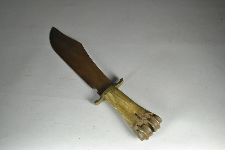 Solid Brass Bladed Clip Bowie Knife