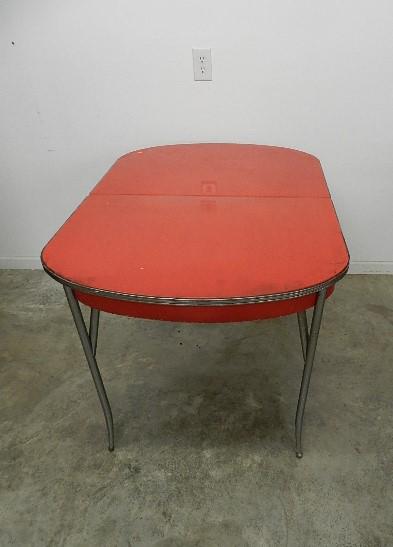 Vintage Red Enamel Kitchen Table