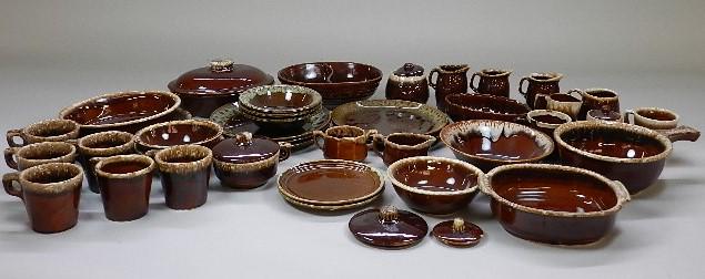 42 Pieces Assorted "brown Drip" Glaze Pottery Hull,