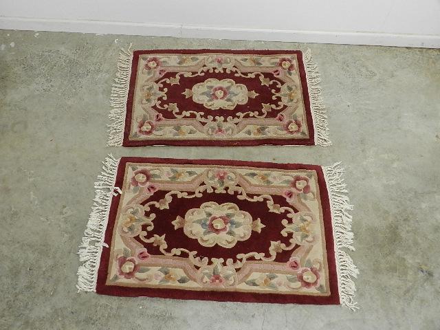 Pair Of Sculpted Chinese Wool Area Rugs