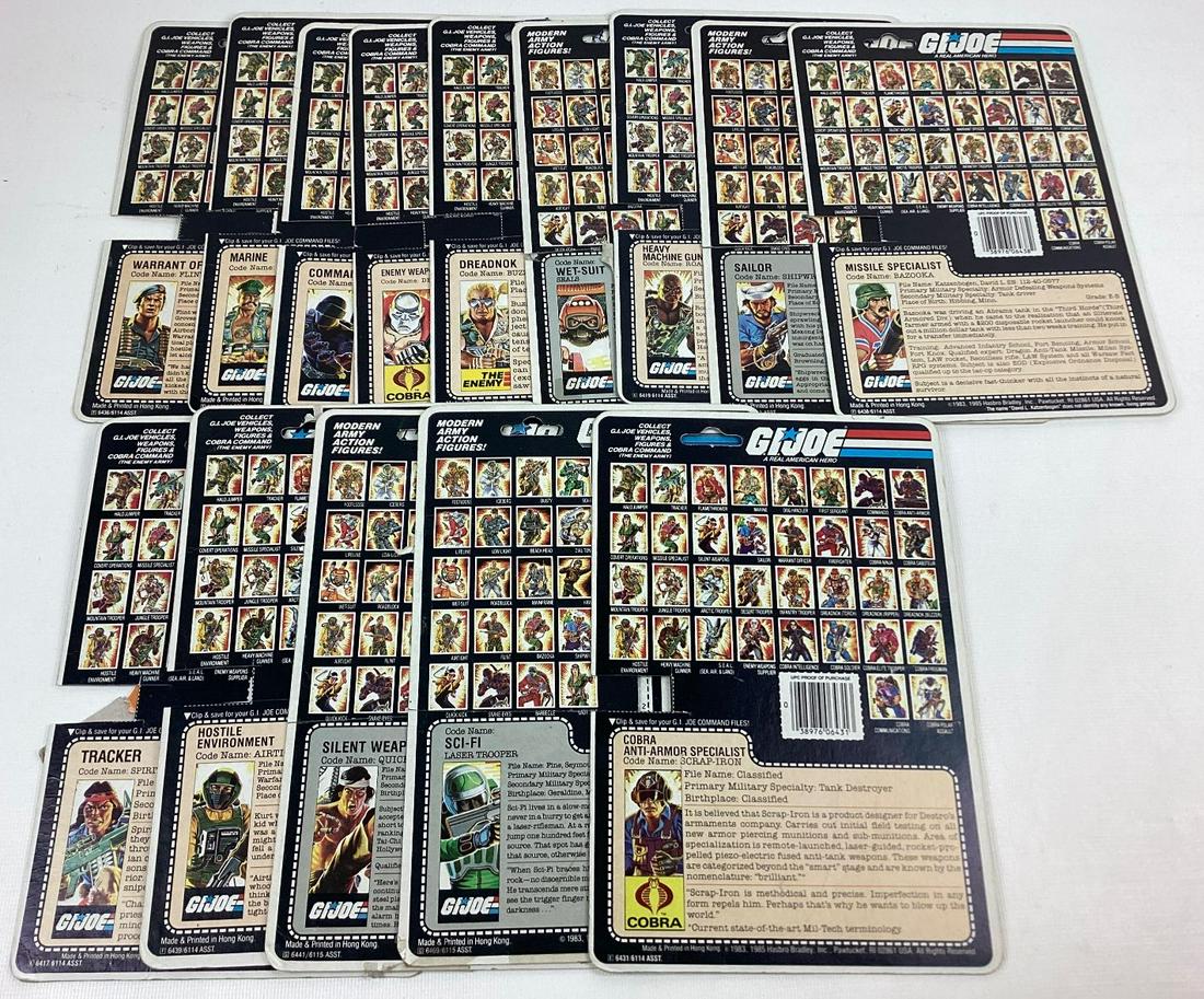 Lot Of 14 1980s Gi Joe File Cards