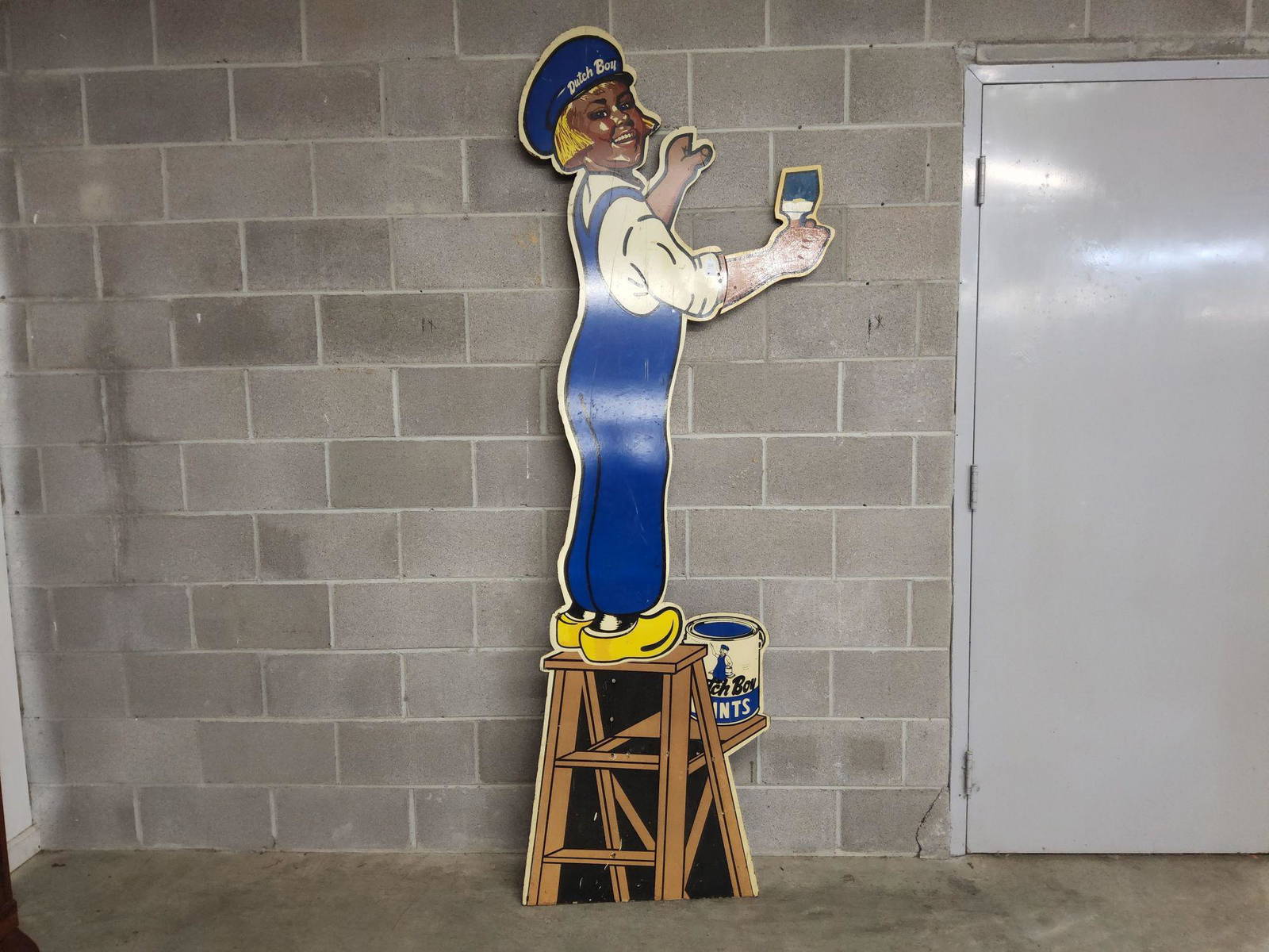 Large Vintage Dutch Boy Paints Advertising Sign Auction