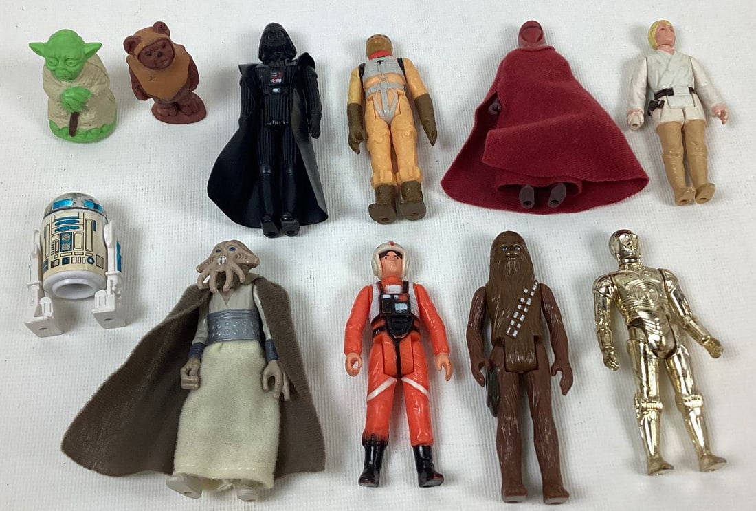Lot Of Nine Original Star Wars Figures Plus Two Erasers Auction