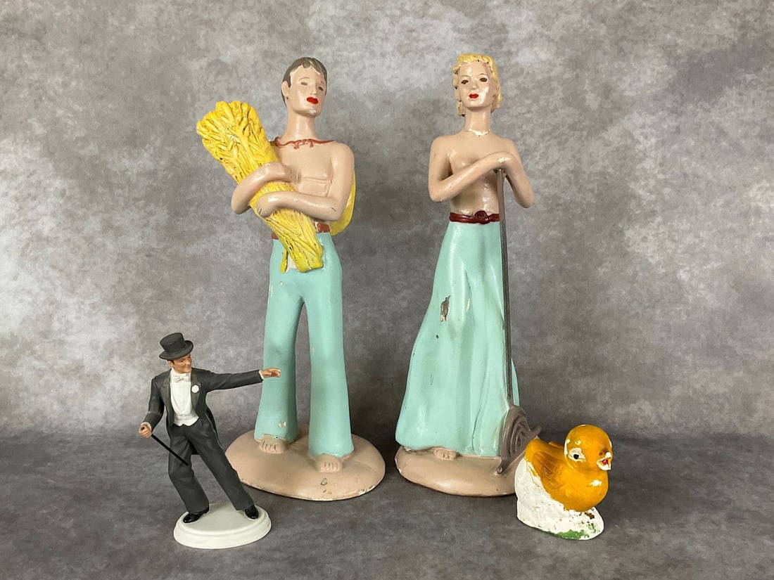 Chalkware Figures Auction