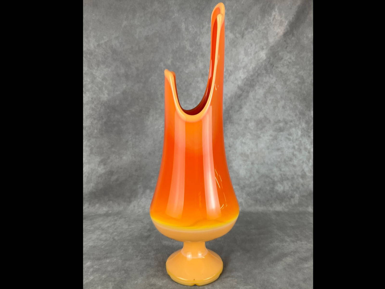 Mcm Bittersweet Orange Swung Glass Vase Auction