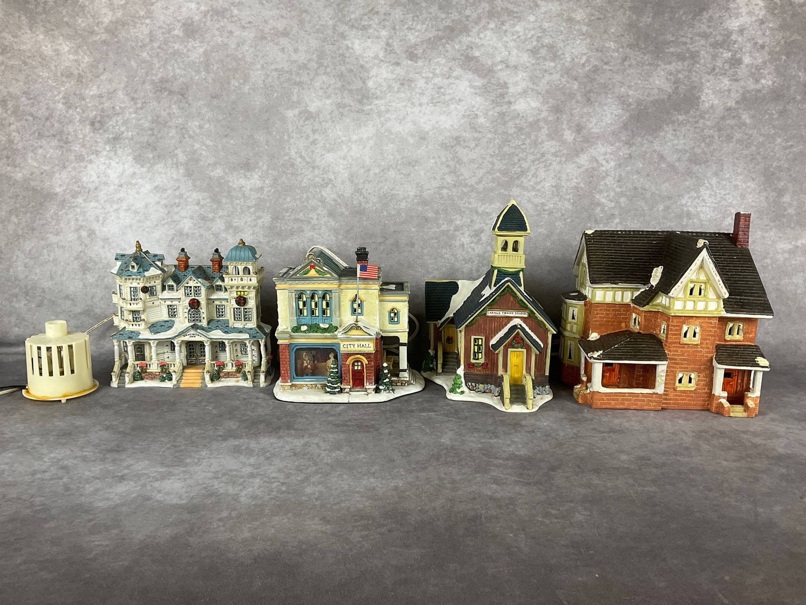 Four Christmas Village Pieces Auction