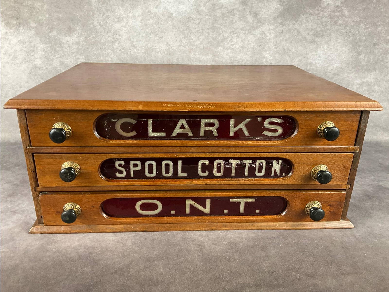 19th C. Clark's Spool Cabinet Auction