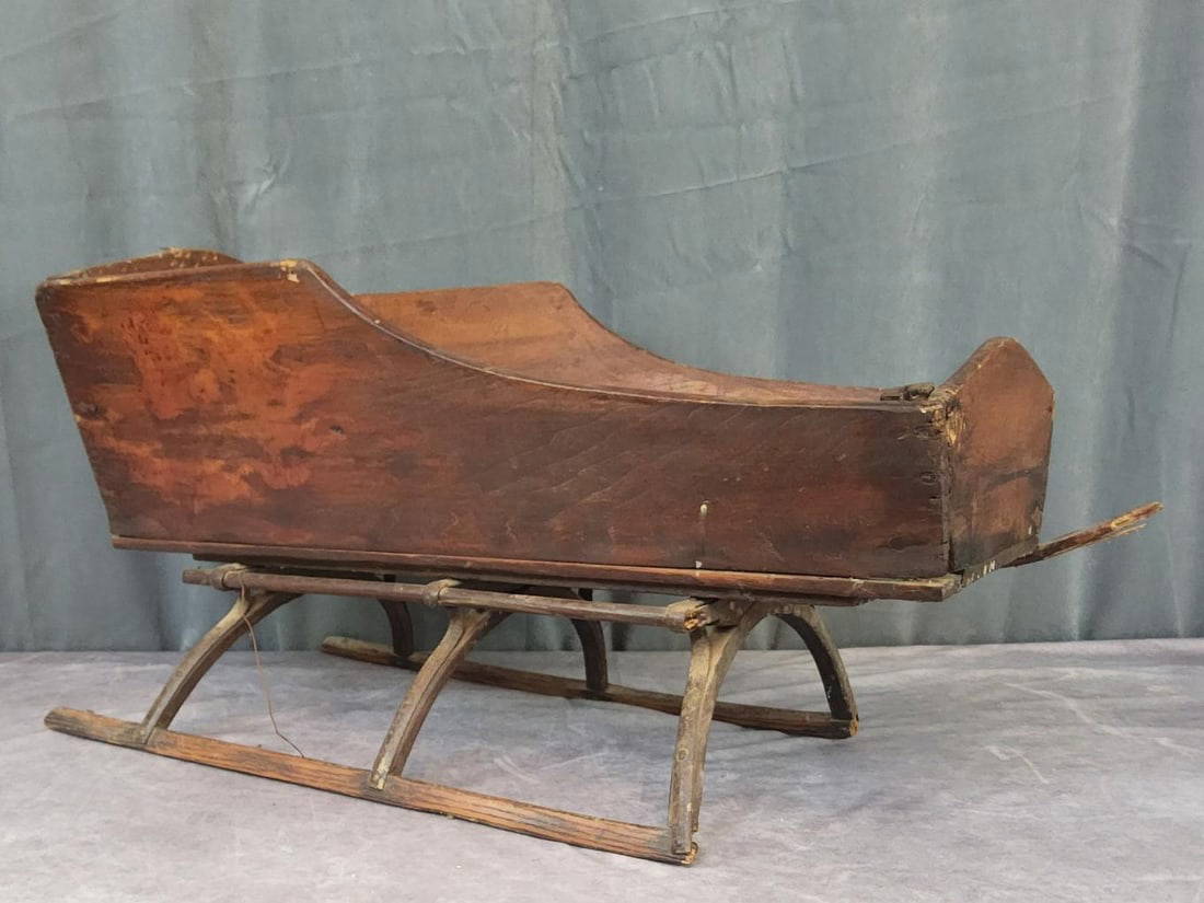 Antique Child's Push Sleigh Auction