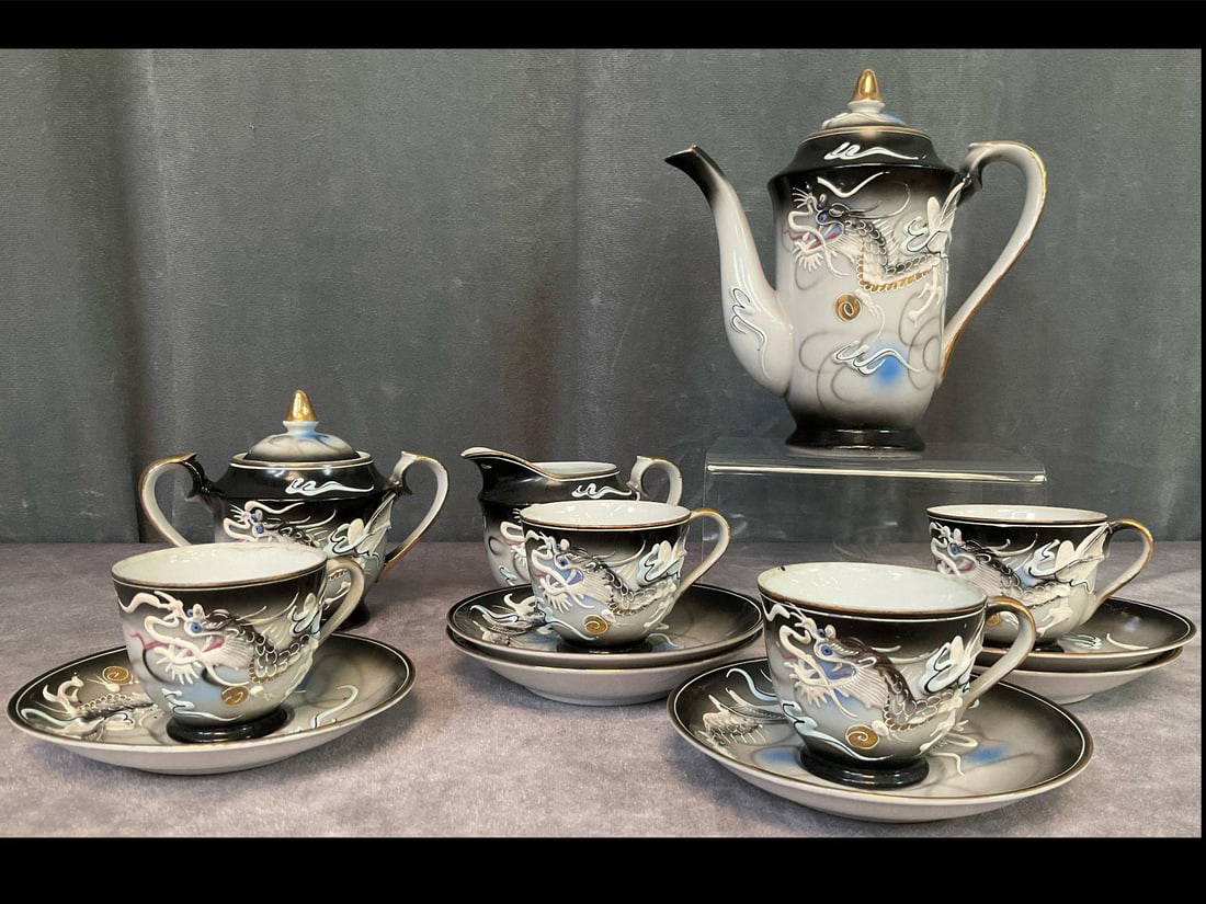 Japanese Moriage Dragonware Tea Set Auction