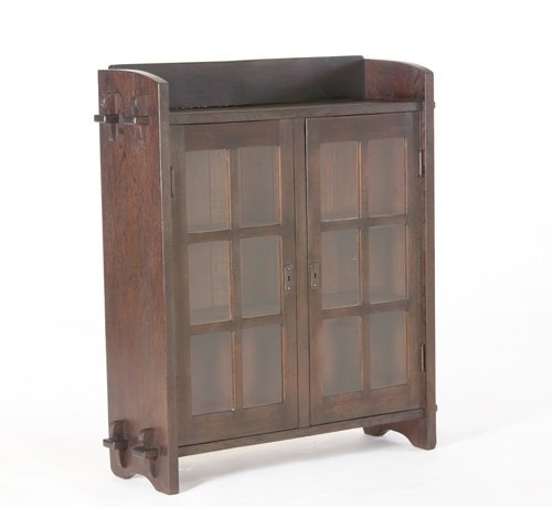 Gustav Stickley Two Door Bookcase With Mitered Mull