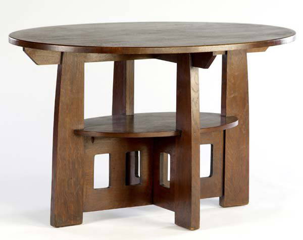 Limbert Double Oval Library Table. Branded Mark. 2