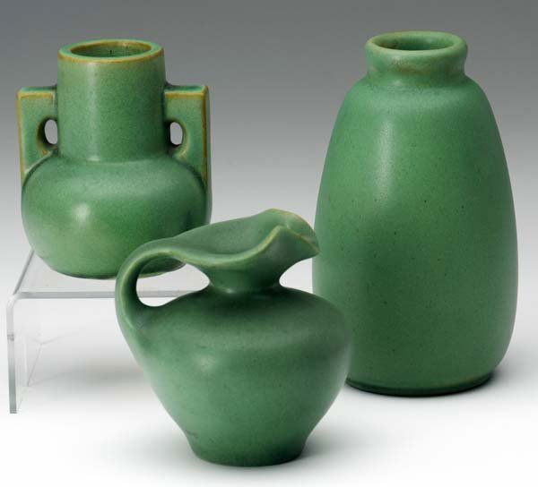 TECO Three vases covered in matte green glaze. Nic - Mar 09, 2008 ...