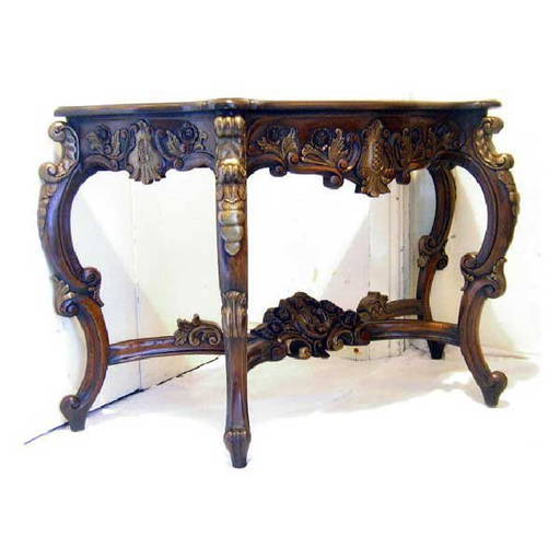 Furniture A Scalloped Console Table, With Mould