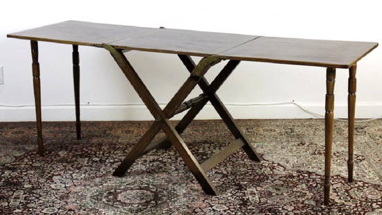 Antique 19c English Campaign Traveling Table