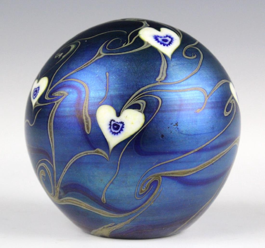 Signed Vandermark 1980 Art Glass Heart Paperweight